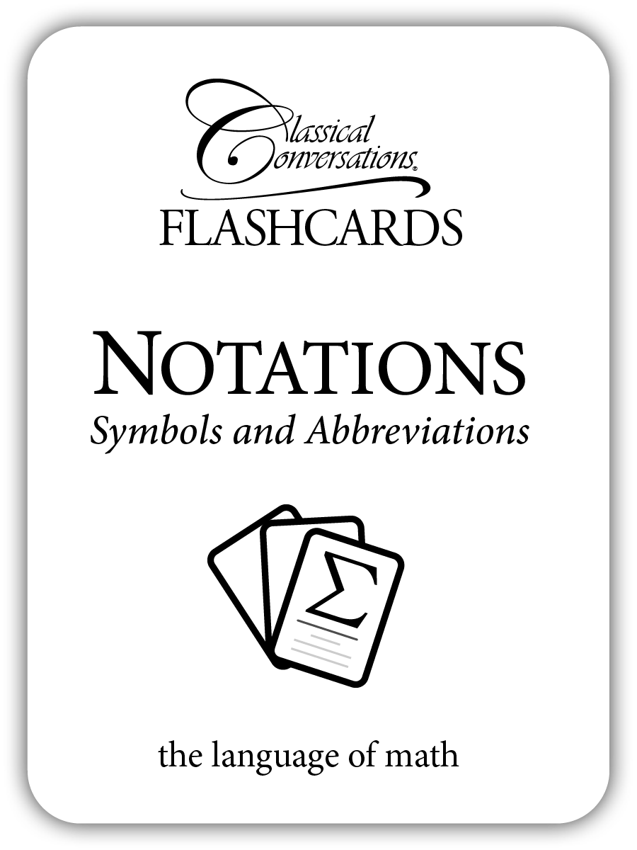 Notations: Symbols and Abbreviations (Math Flashcards)